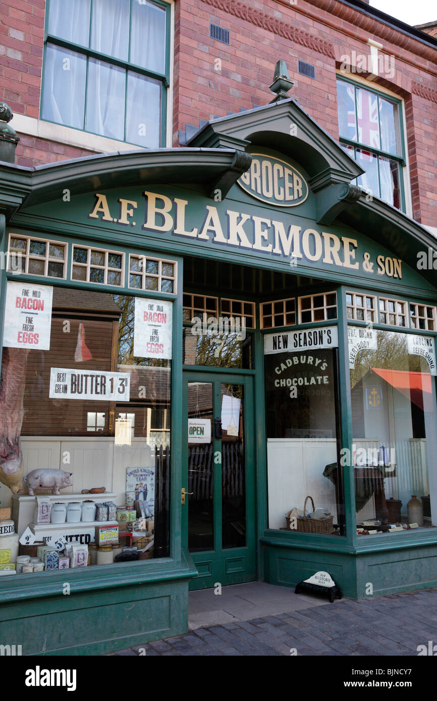 old grocers store front at the blist hill victorian museum shropshire ...