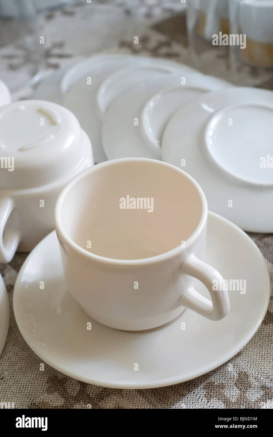 Dried coffee cups on the table Stock Photo - Alamy