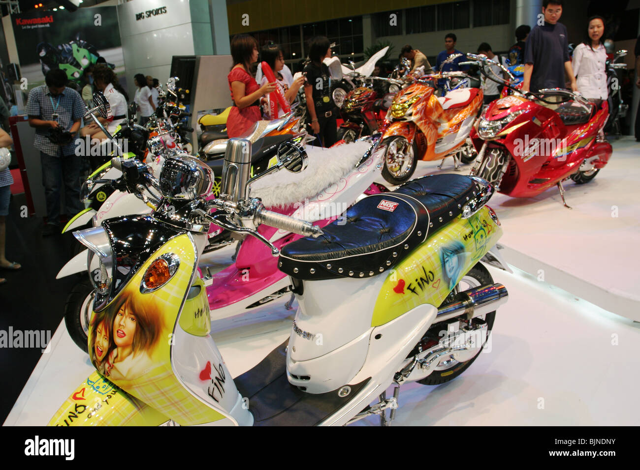 Trendy motorbikes at the International Bangkok Motor Show in Thailand ...