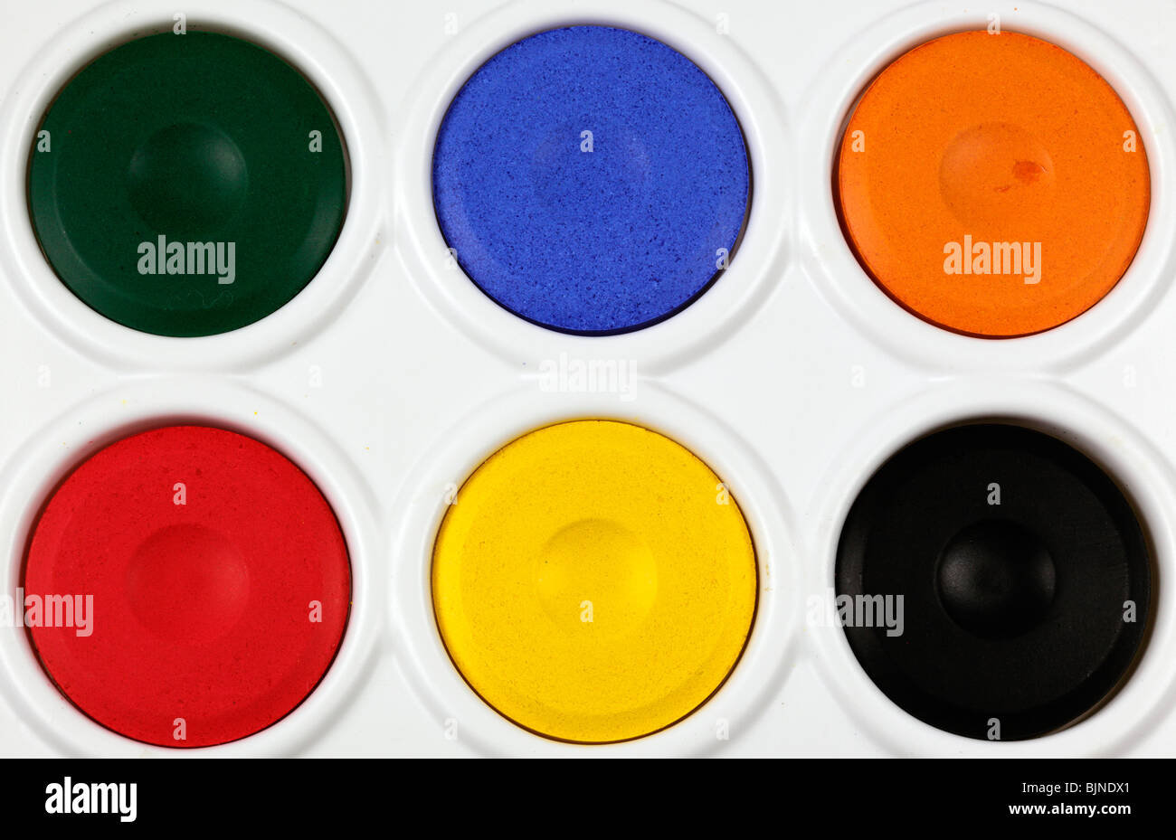 close up of a children's watercolour paint palette Stock Photo - Alamy