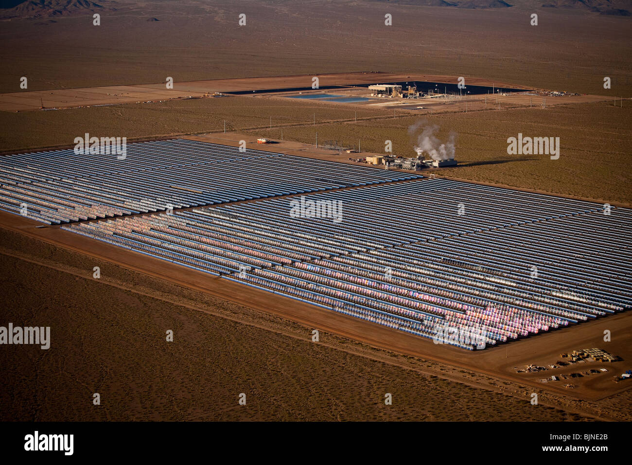 Aerial view of Nevada Solar One generating station, the largest ...