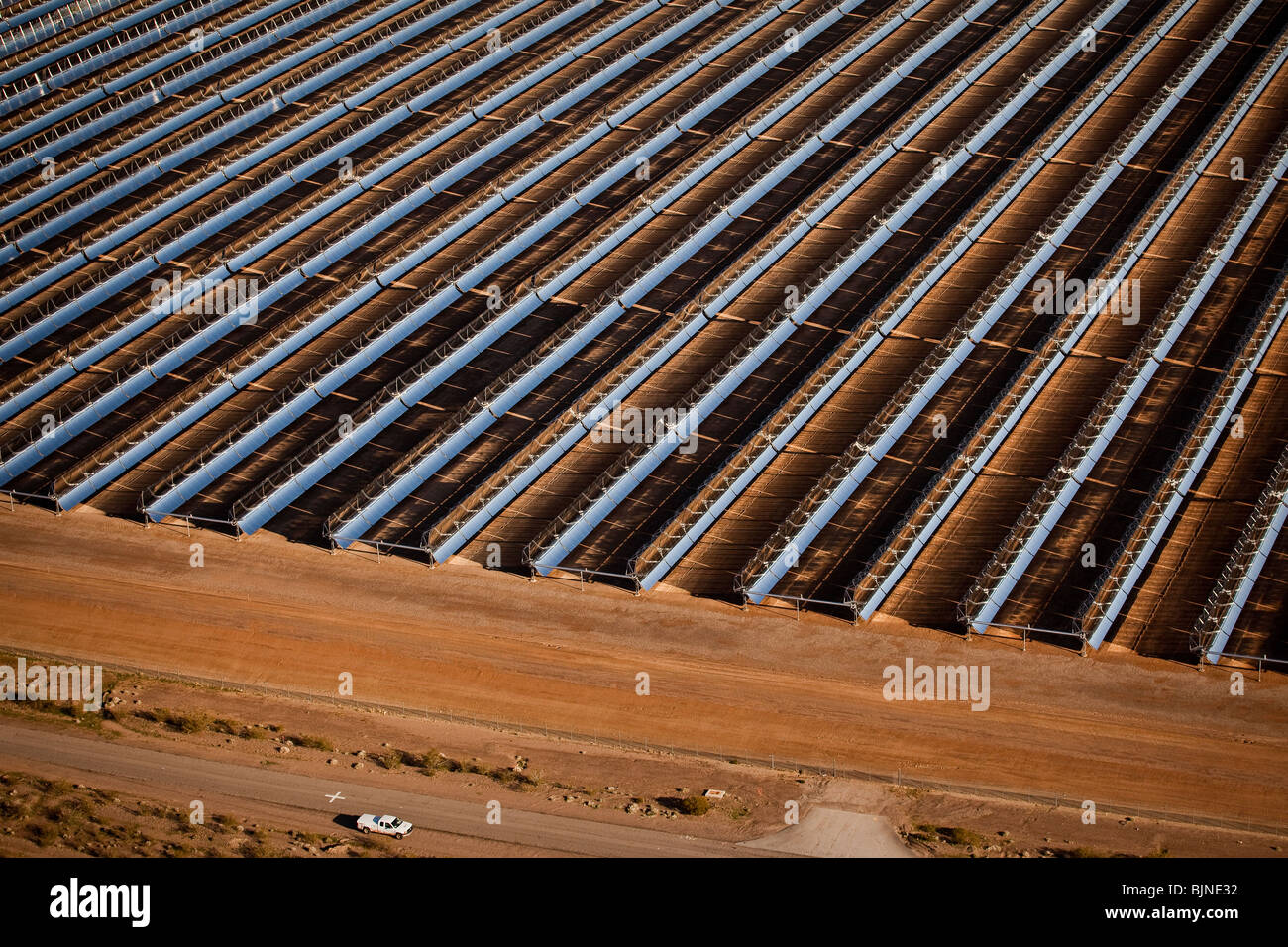 Aerial view of Nevada Solar One generating station, the largest ...