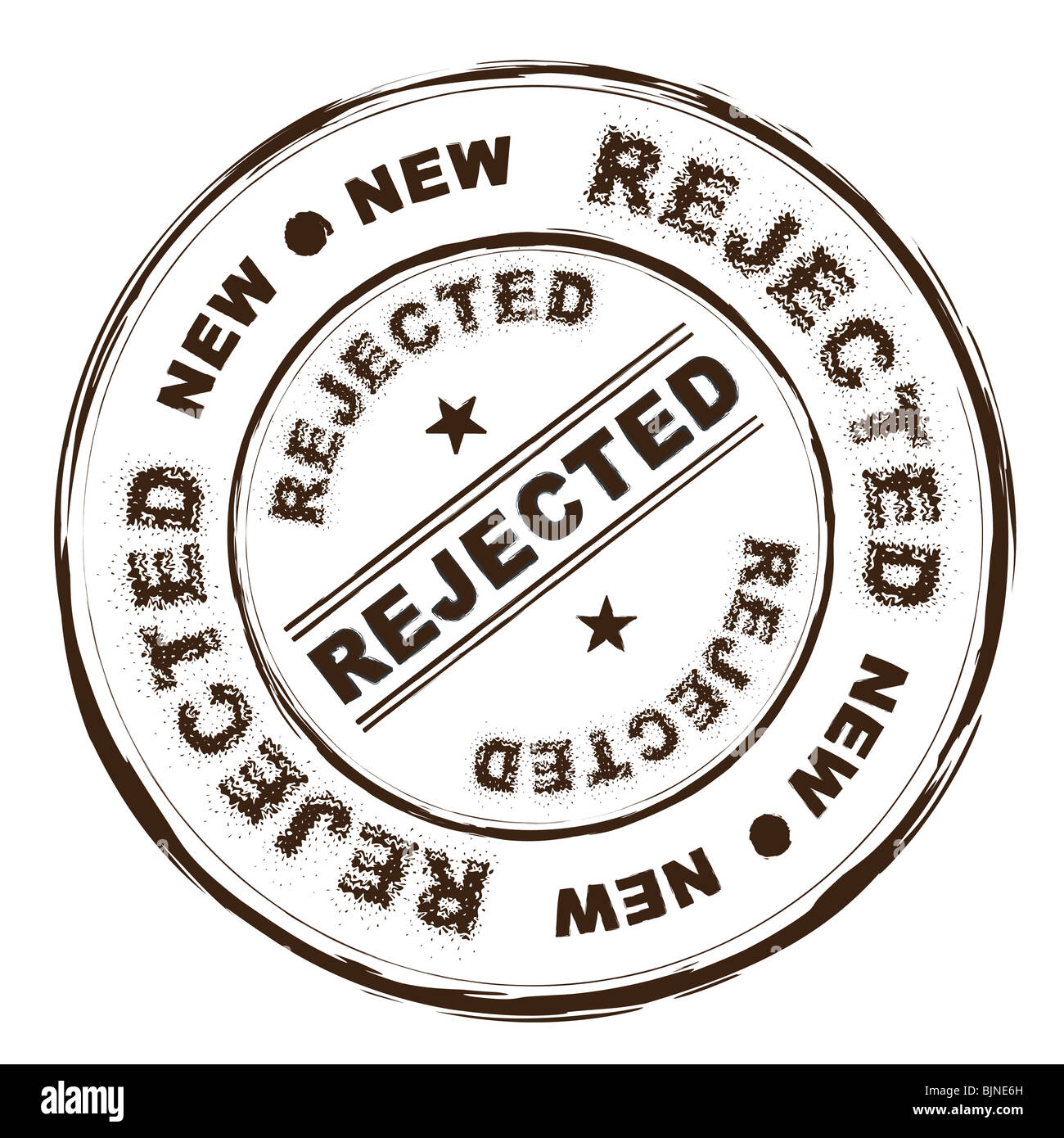 rejected brown rubber ink stamp with grunge effect Stock Photo - Alamy