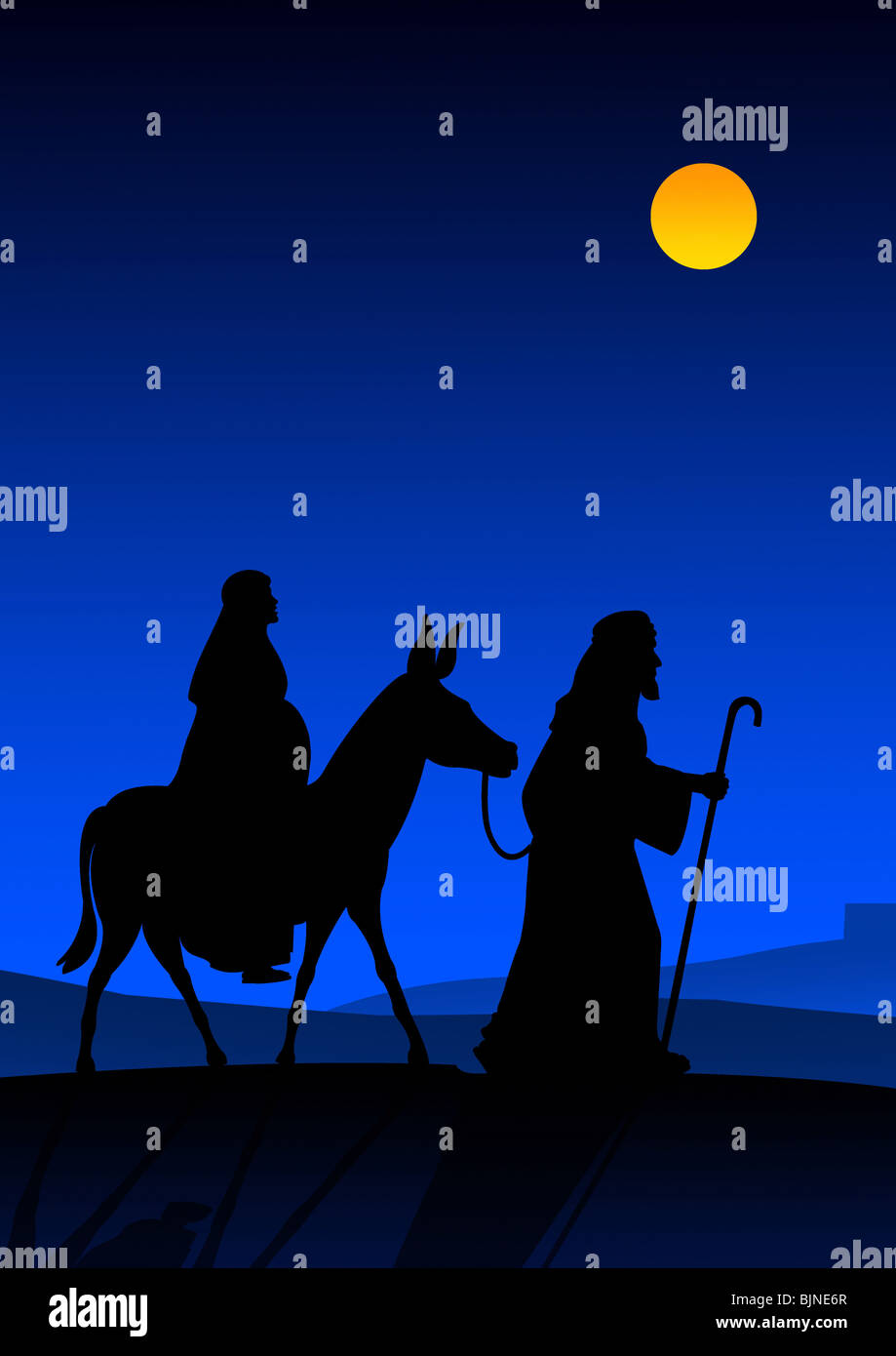 Mary and joseph and donkey hi-res stock photography and images - Alamy