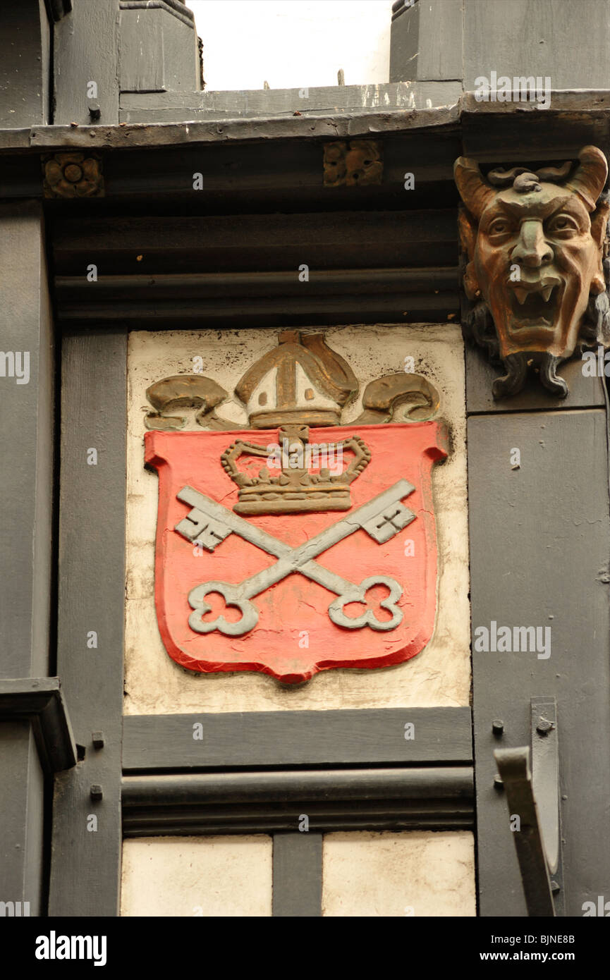 YORK, UK - MARCH 14, 2010: Cross Keys Coat of Arms and Devil's Head ...