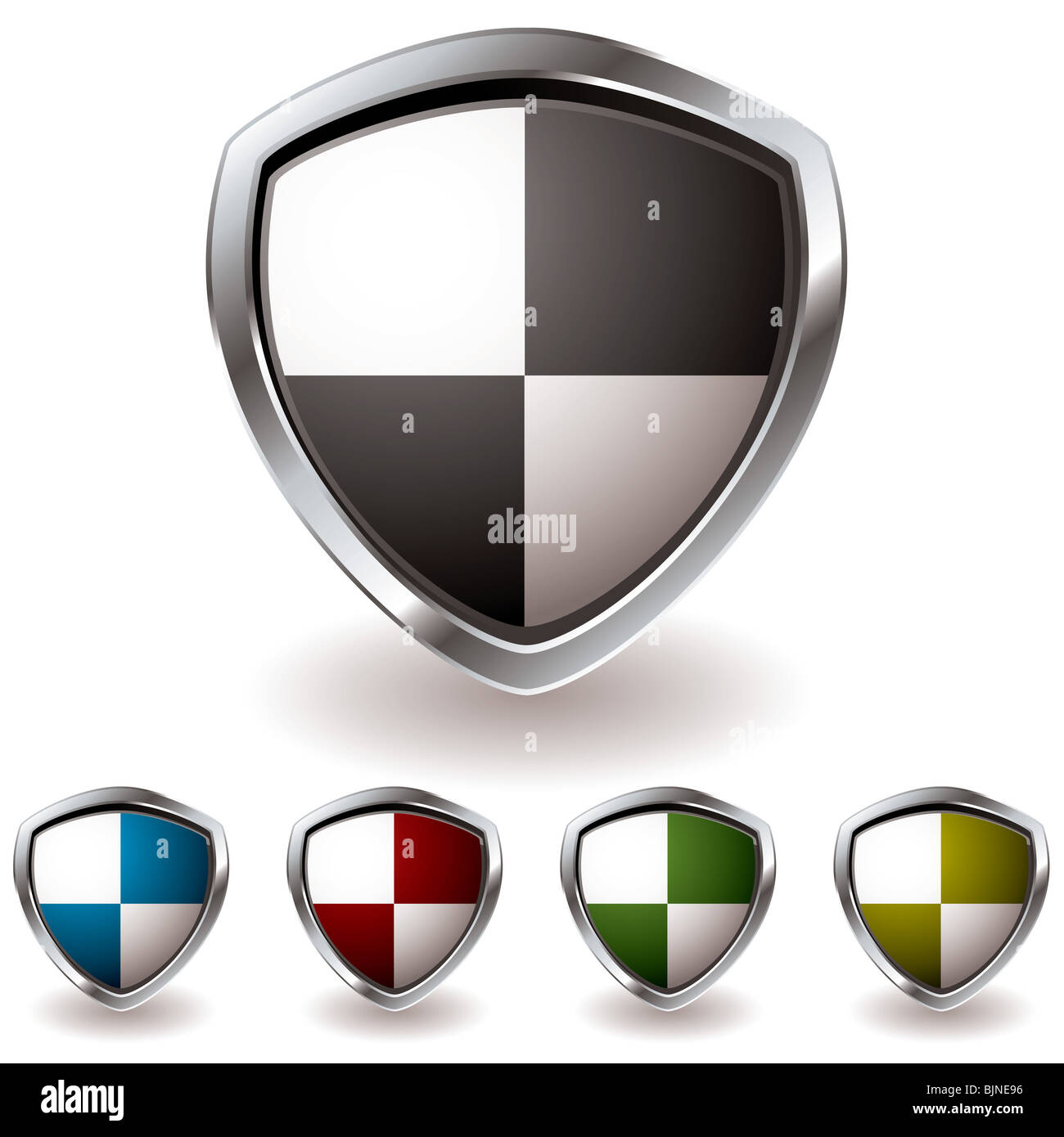 modern shield icon with black quarters and colorful sections Stock ...