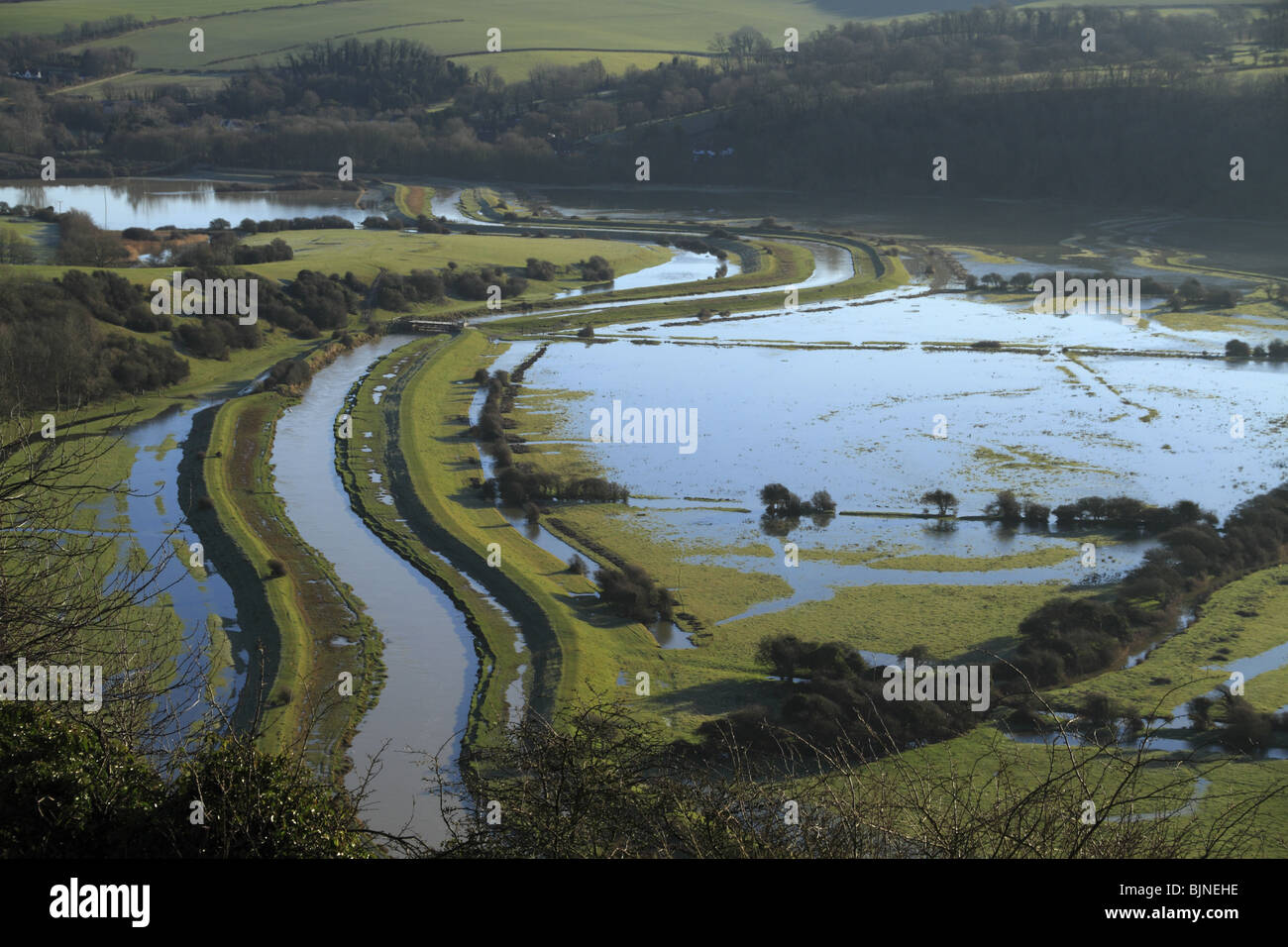 The Cuckmere River winding it's way through the South Downs National ...