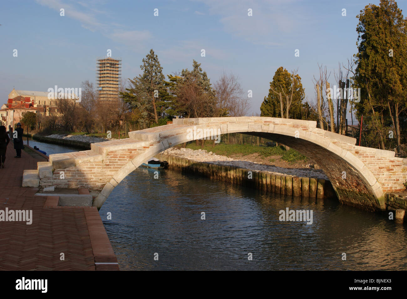 Venice- Ponte del Diavolo, Devil's bridge footbridge, Torcello Stock ...