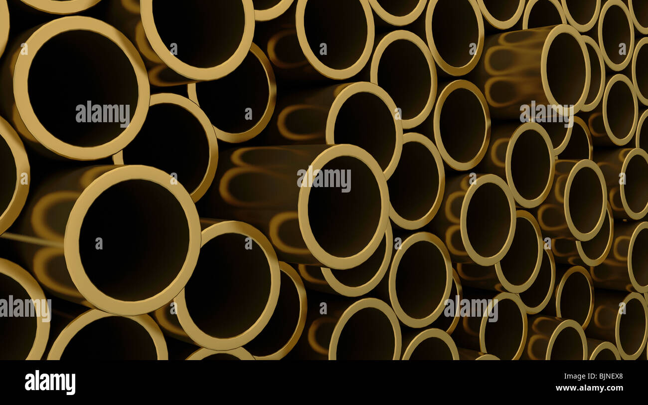 3d render of copper pipes Stock Photo - Alamy