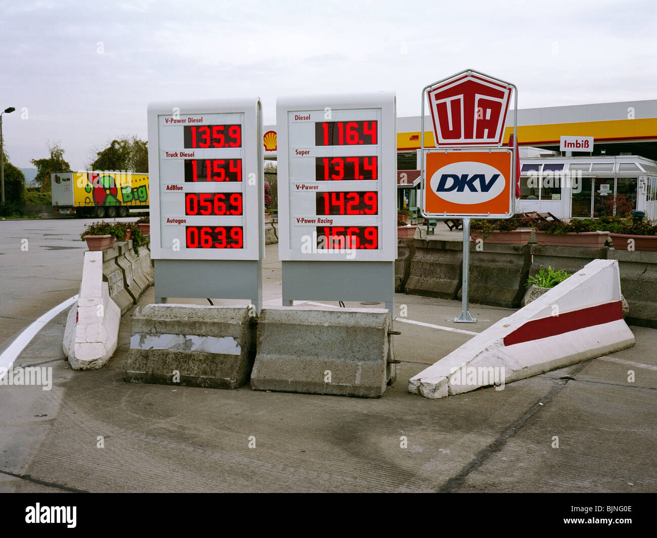 Price chart at a service station in germany Stock Photo - Alamy