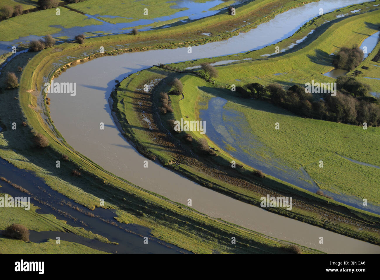 The Cuckmere River winding it's way through the South Downs National ...