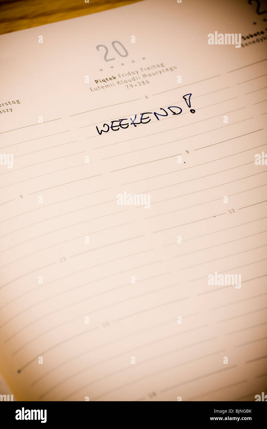 Weekend planner hi-res stock photography and images - Alamy
