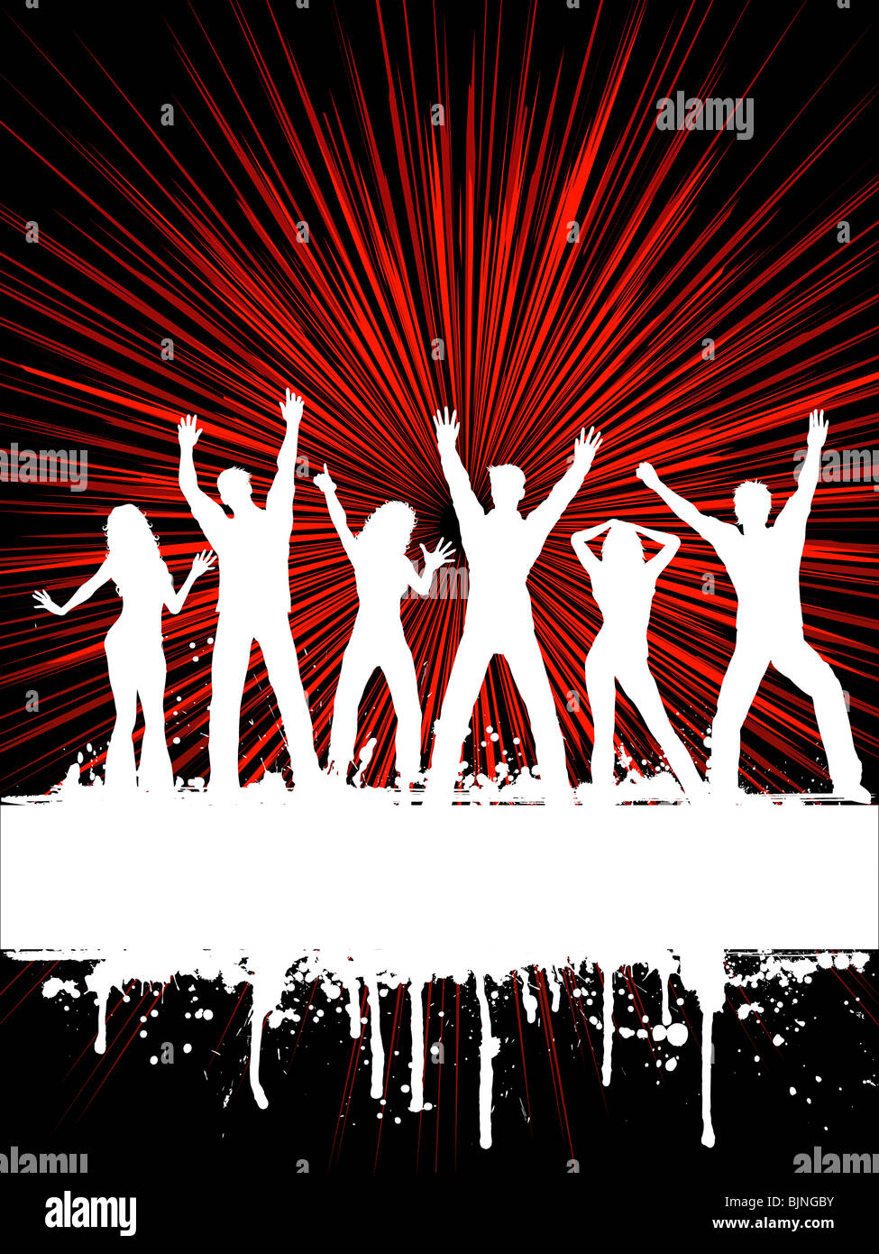 Silhouettes of people dancing on grunge background Stock Photo - Alamy