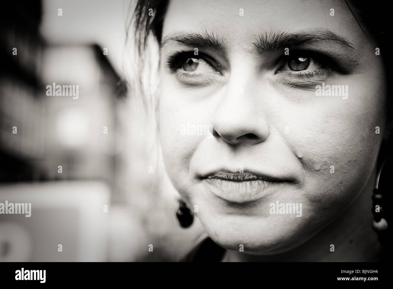 Tear rolling down face hi-res stock photography and images - Alamy