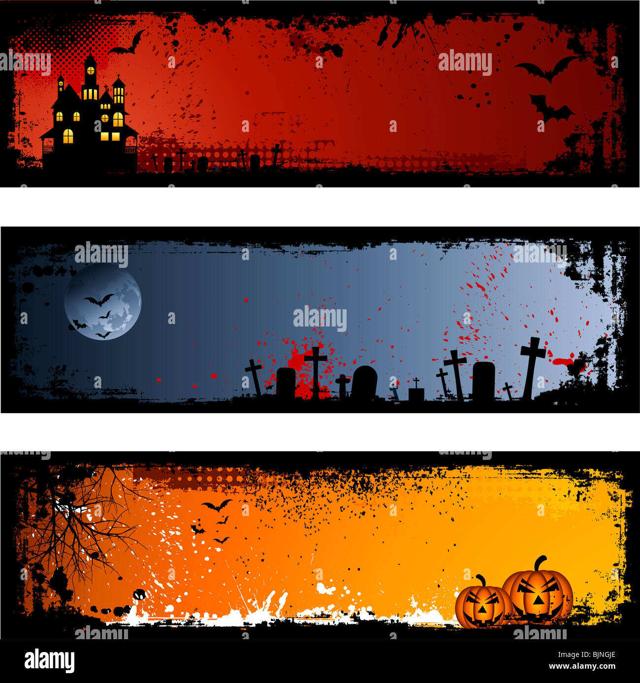 Three different spooky Halloween backgrounds Stock Photo - Alamy
