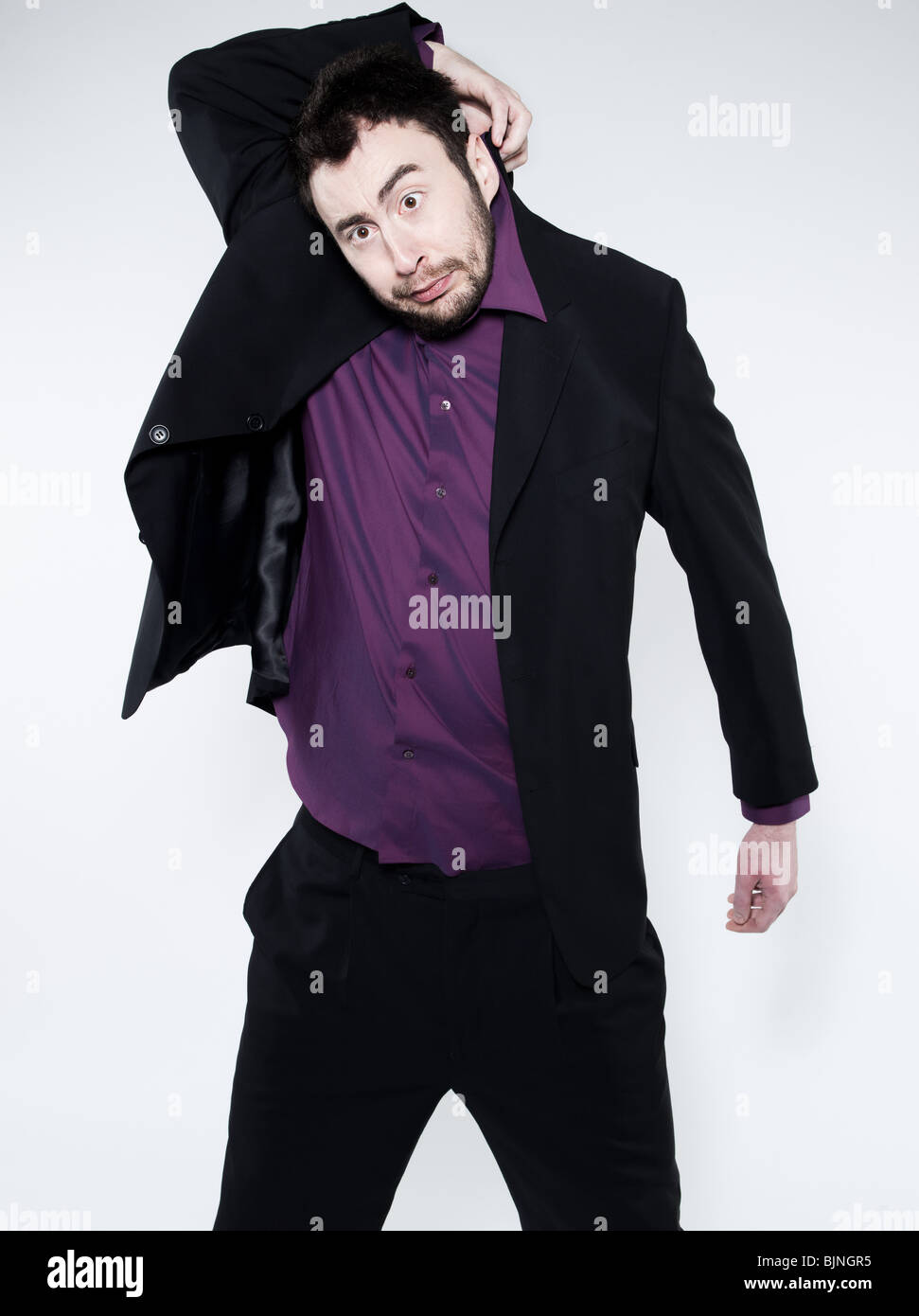 strange man attitude man on isolated white background Stock Photo - Alamy