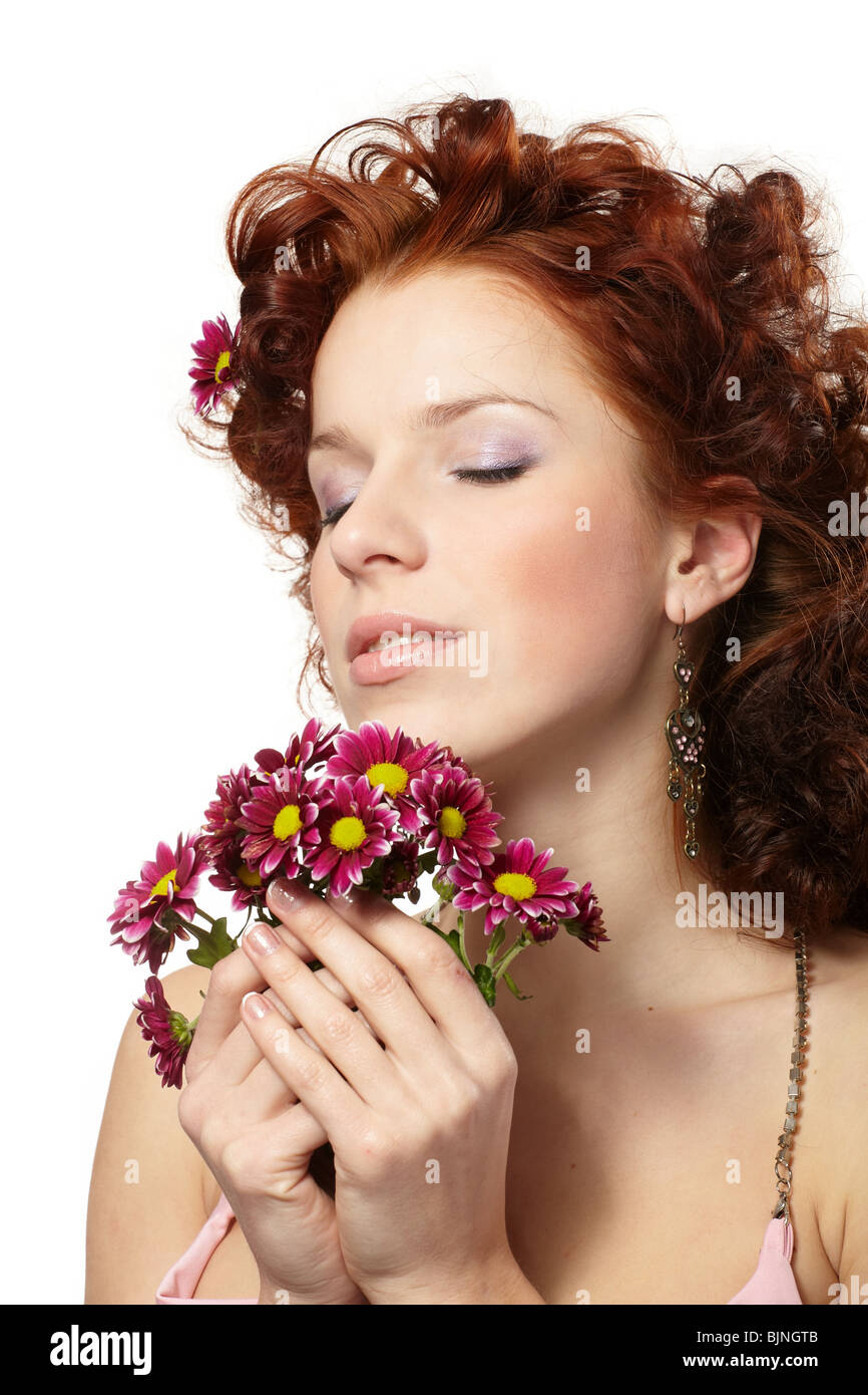 Women And Flowers High Resolution Stock Photography and Images - Alamy