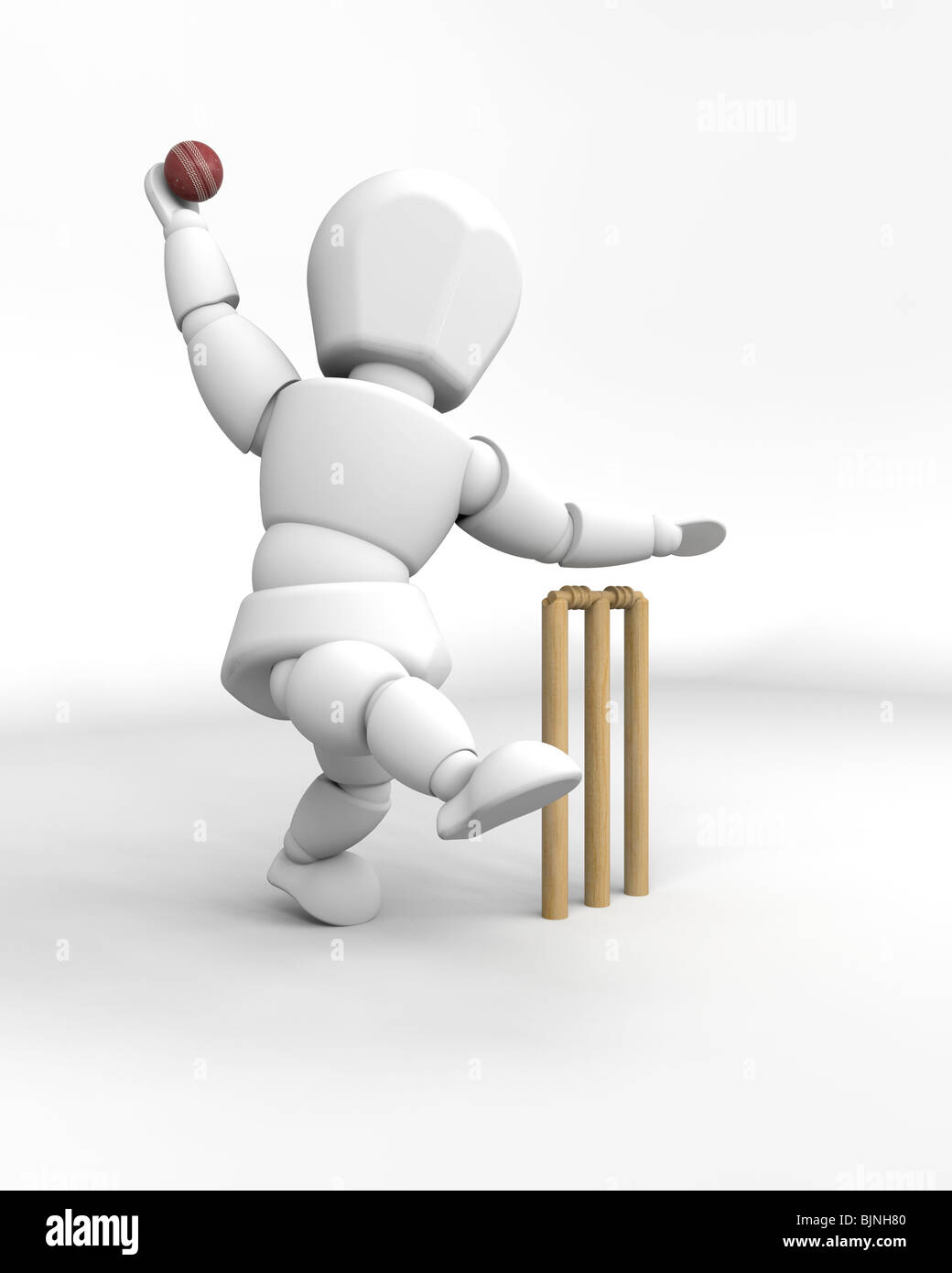 3d render of a man playing cricket Stock Photo - Alamy