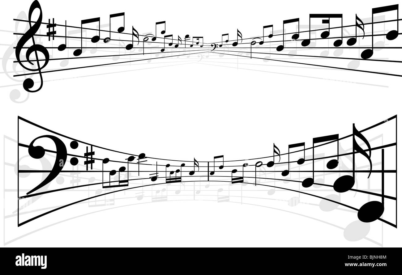 Abstract styled music notes designs Stock Photo - Alamy