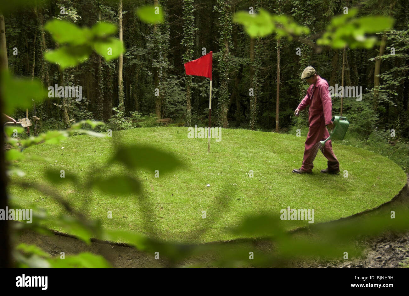 Landscape sculpture by Mick Petts a single golf green, entitled "Green ...