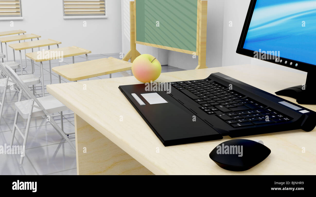 3d render of a contemporary classroom interior Stock Photo - Alamy