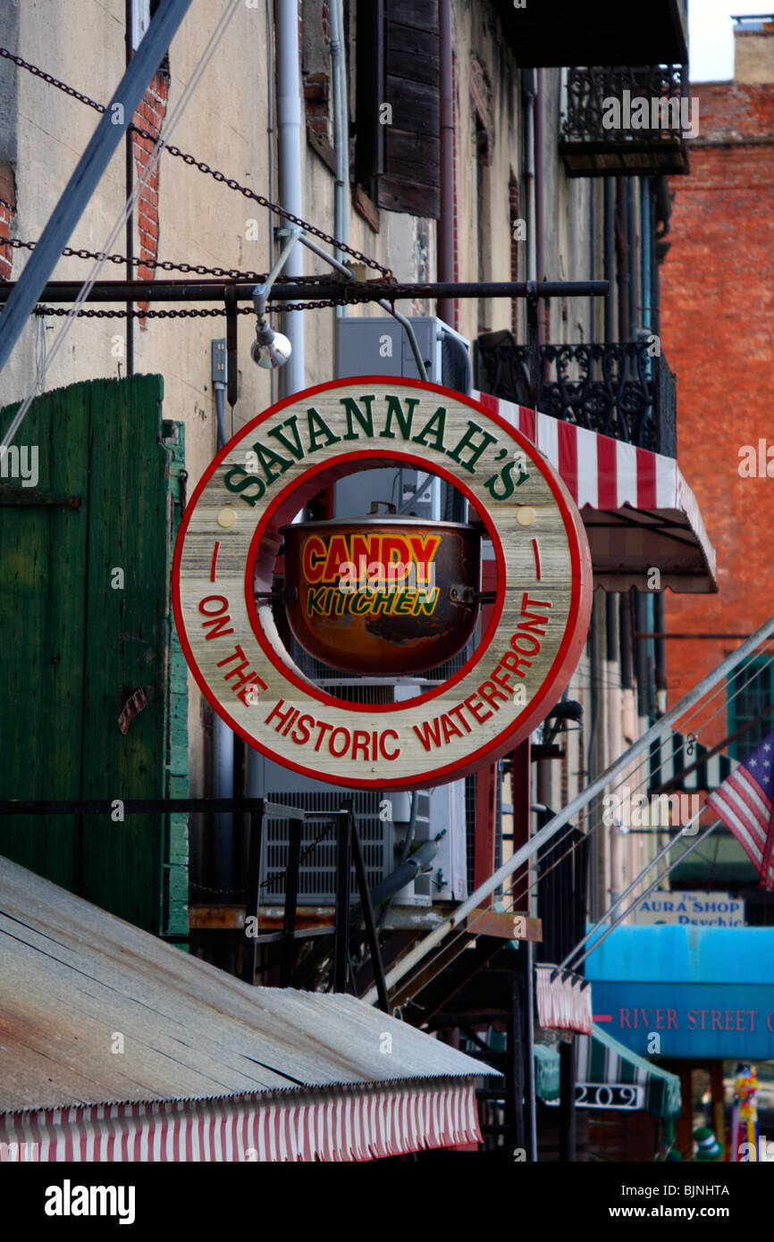 Savannah waterfront candy shop, Georgia Stock Photo - Alamy