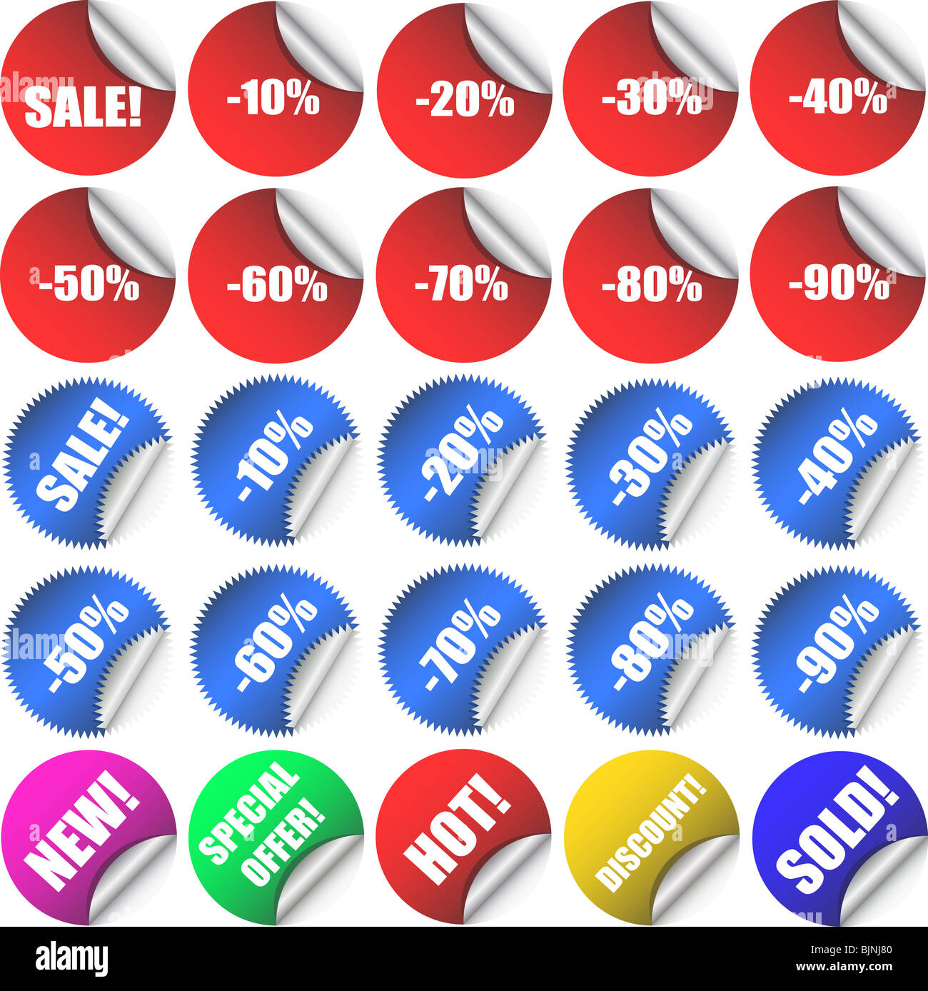 Various sale and discount labels Stock Photo - Alamy