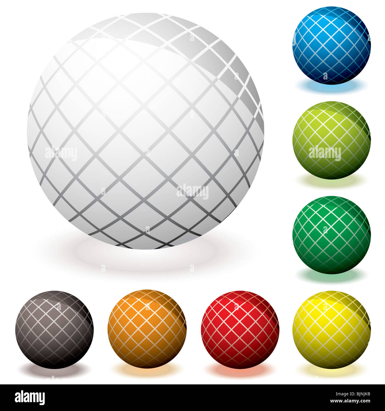 Collection of round web icons with hash lines and 3d effect Stock Photo ...
