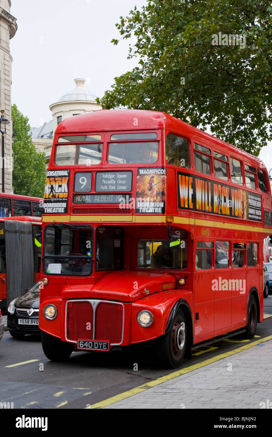 Traditional red London routemaster double decker bus Stock Photo - Alamy
