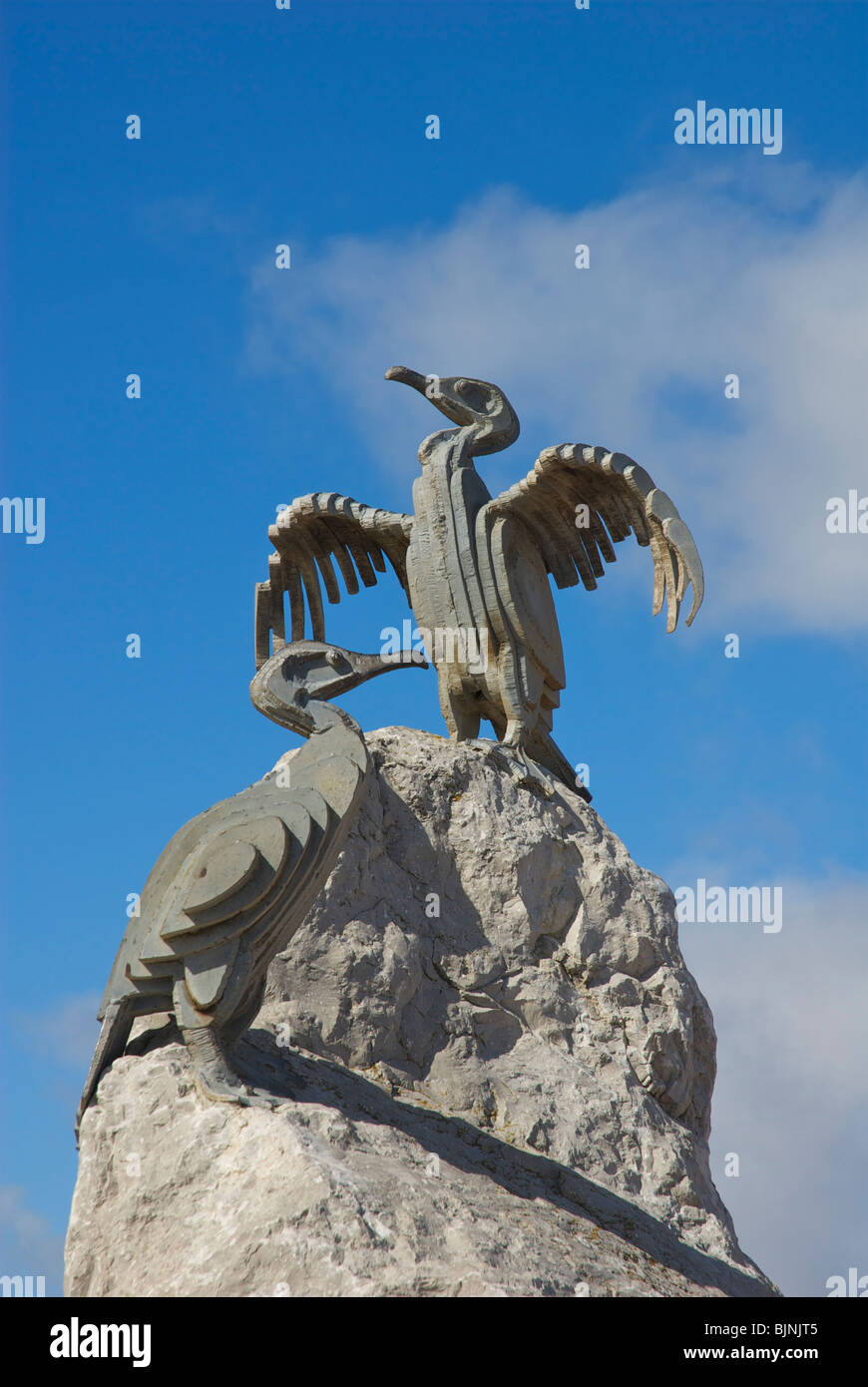 Sculpture of cormorants on promenade hi-res stock photography and ...