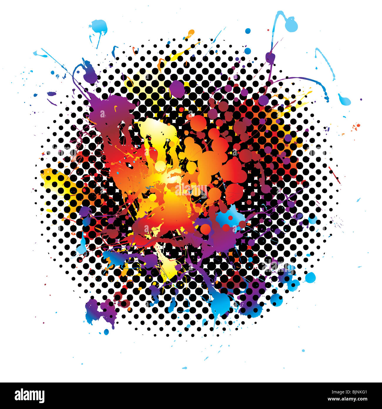 ink splat background with rainbow grunge effect on a white background ...
