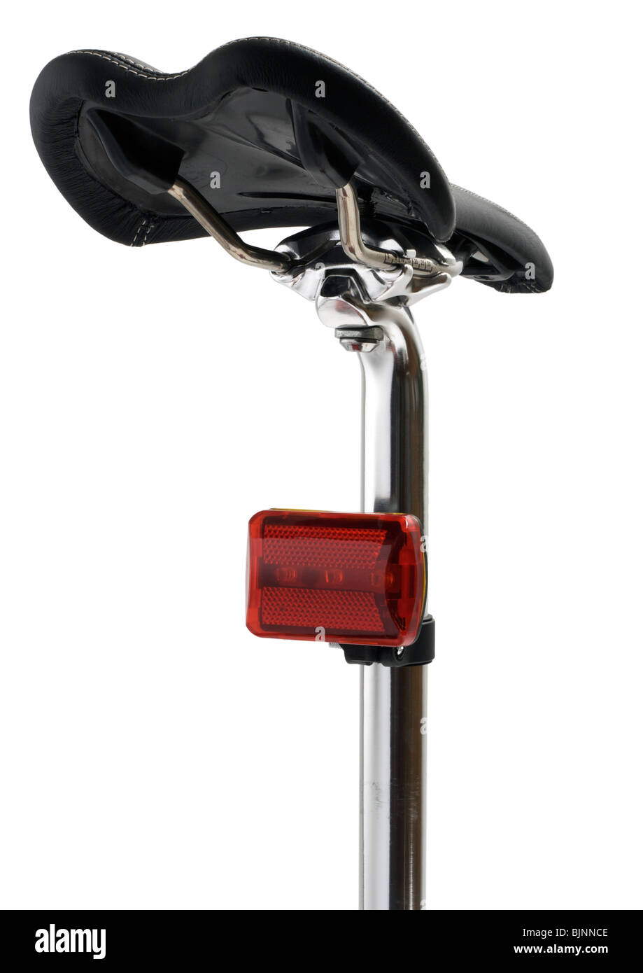 Red LED rear bicycle light on white background Stock Photo - Alamy