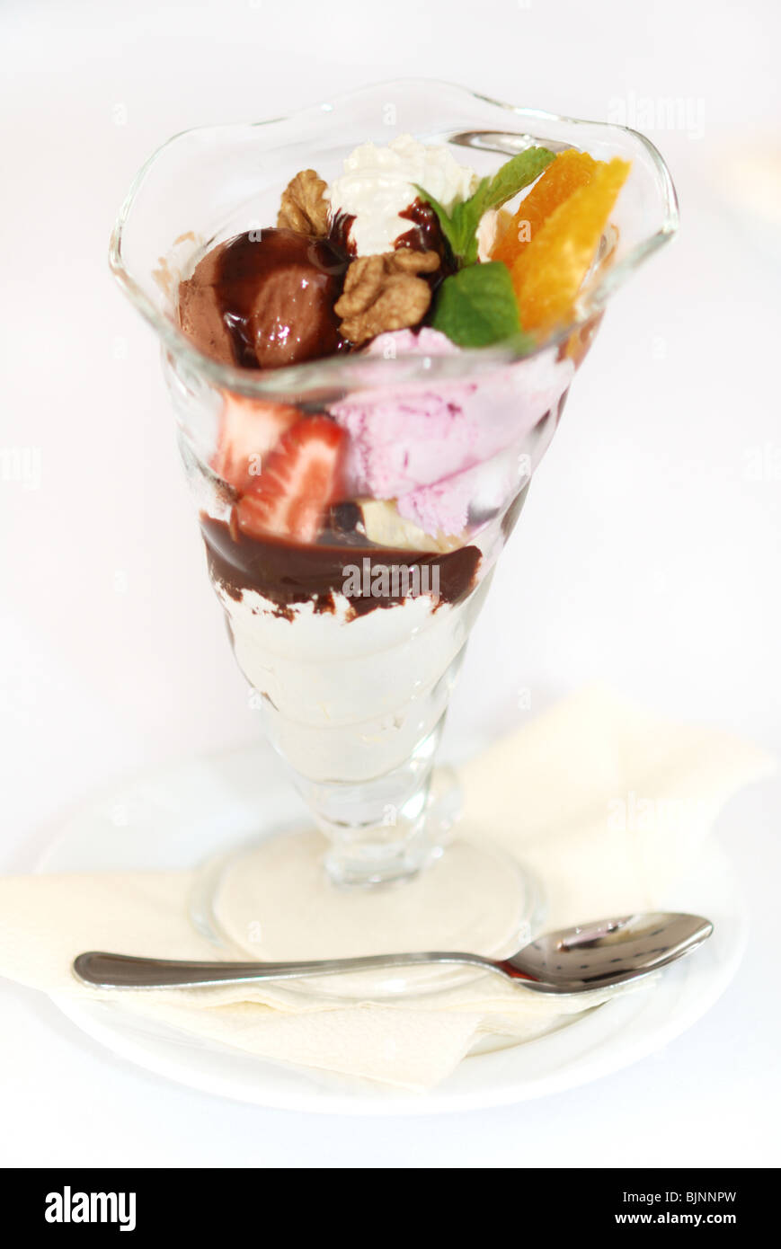 Delicious ice cream in a restaurant Stock Photo - Alamy