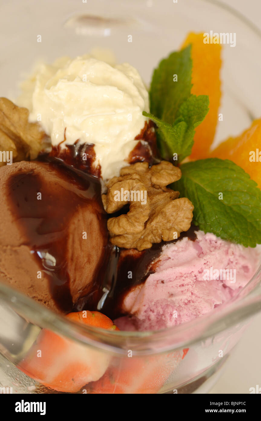 Delicious ice cream in a restaurant Stock Photo - Alamy