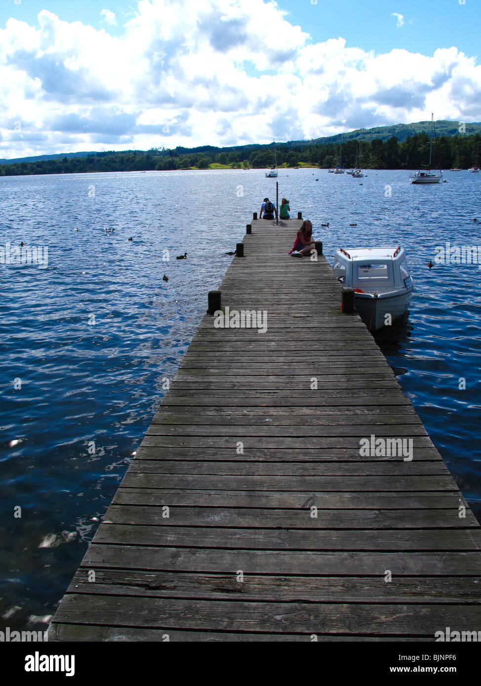 Small wooden jetty on lake Stock Photo - Alamy