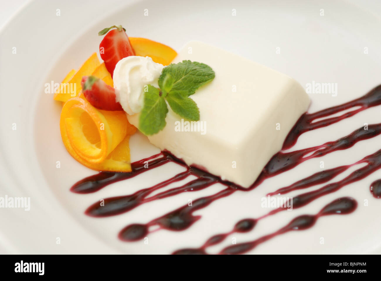 Pana Cotta served at restaurant Stock Photo - Alamy