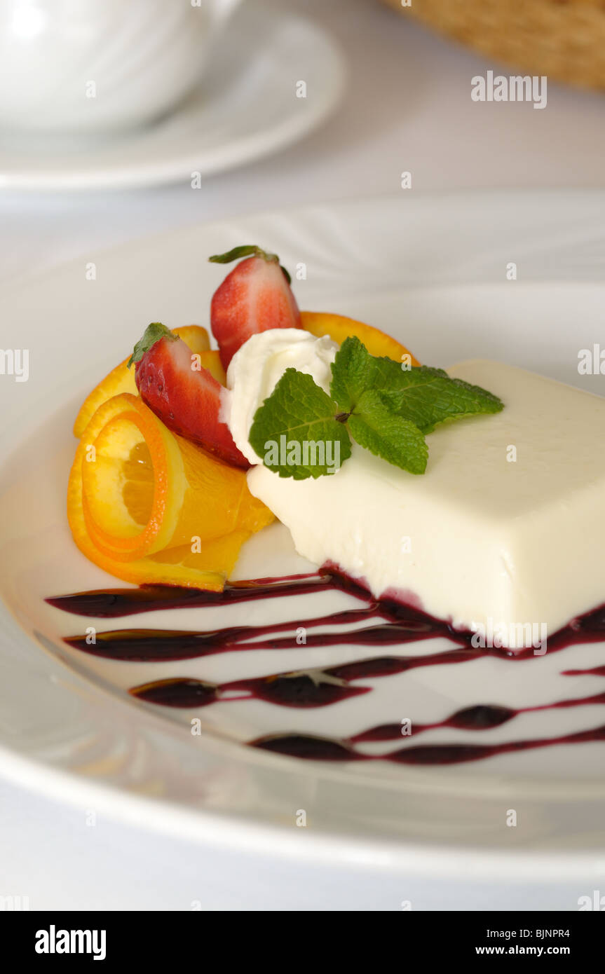 Pana Cotta served at restaurant Stock Photo - Alamy