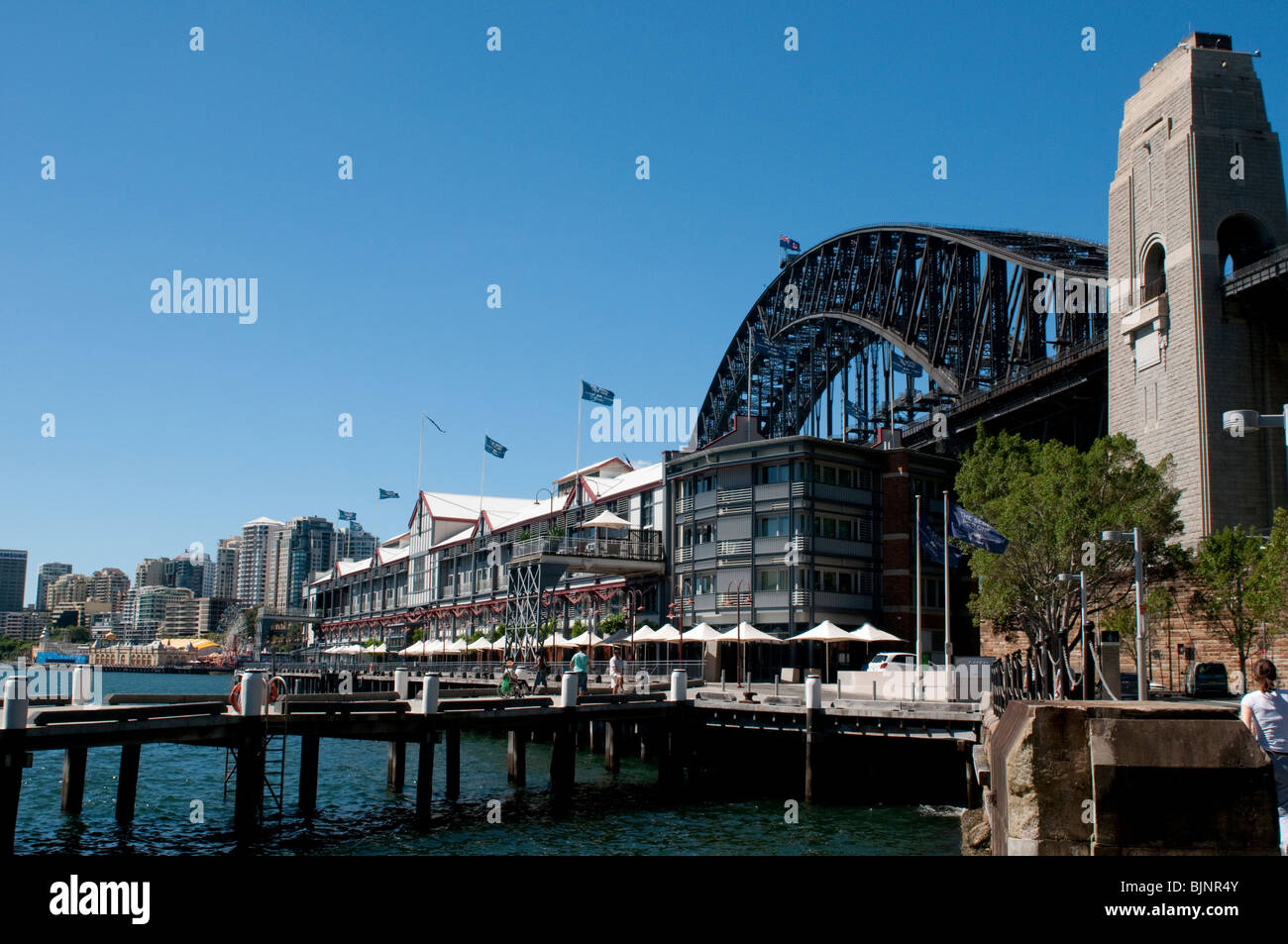 Harbour Bridge and wharf, Sydney, Australia Stock Photo - Alamy