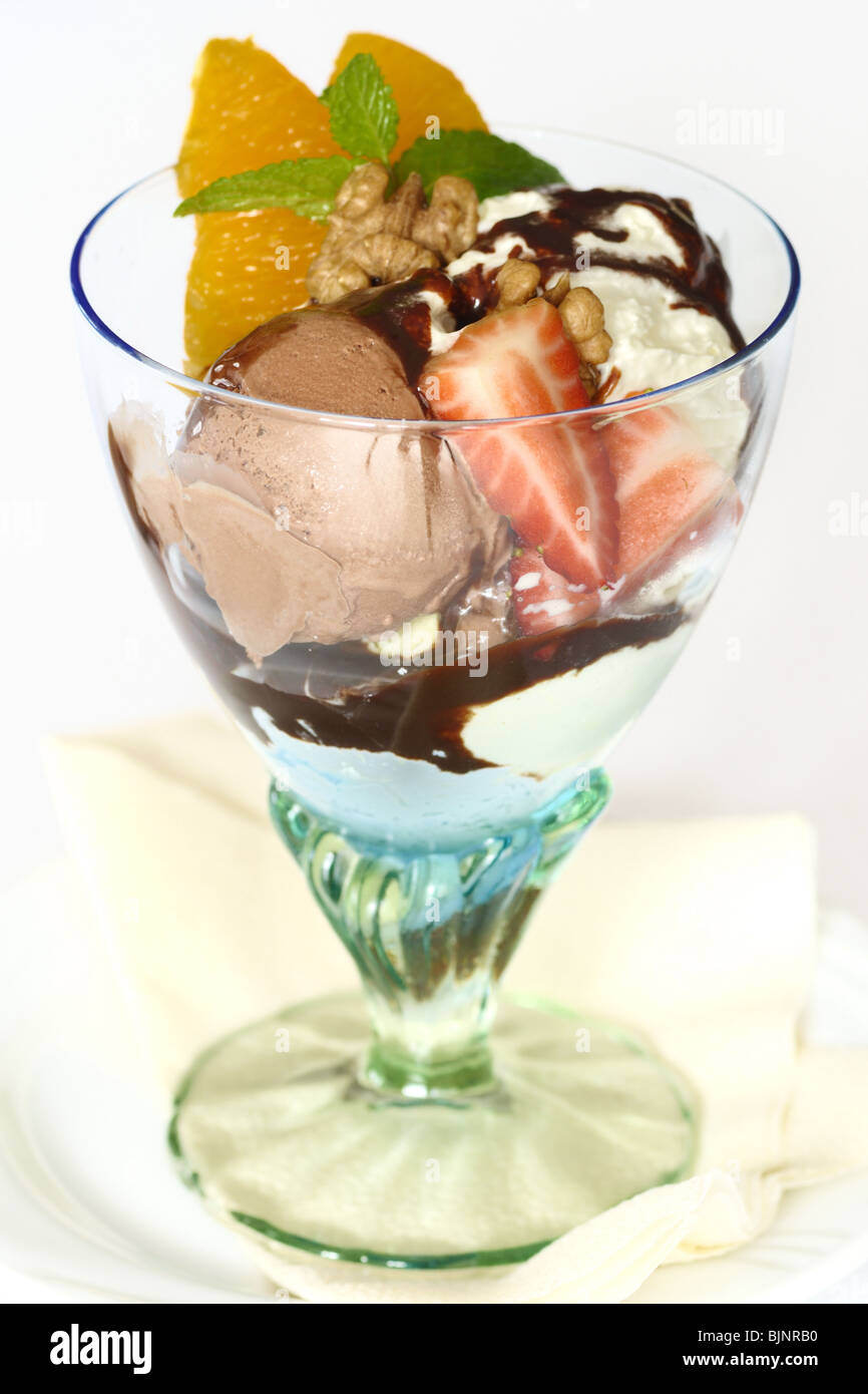 Delicious ice cream in a restaurant Stock Photo - Alamy