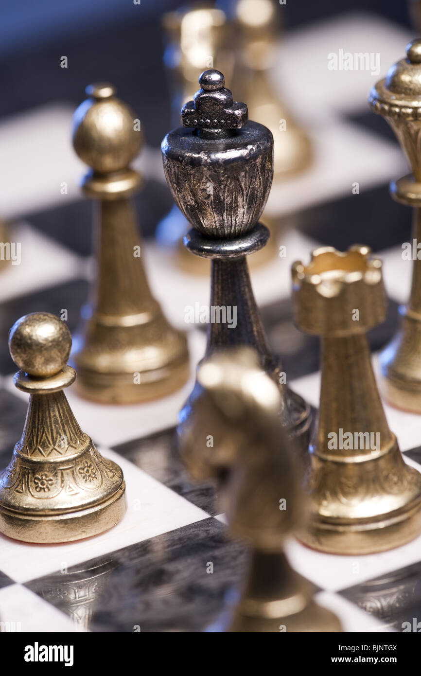 Chess board and chess pieces Stock Photo - Alamy