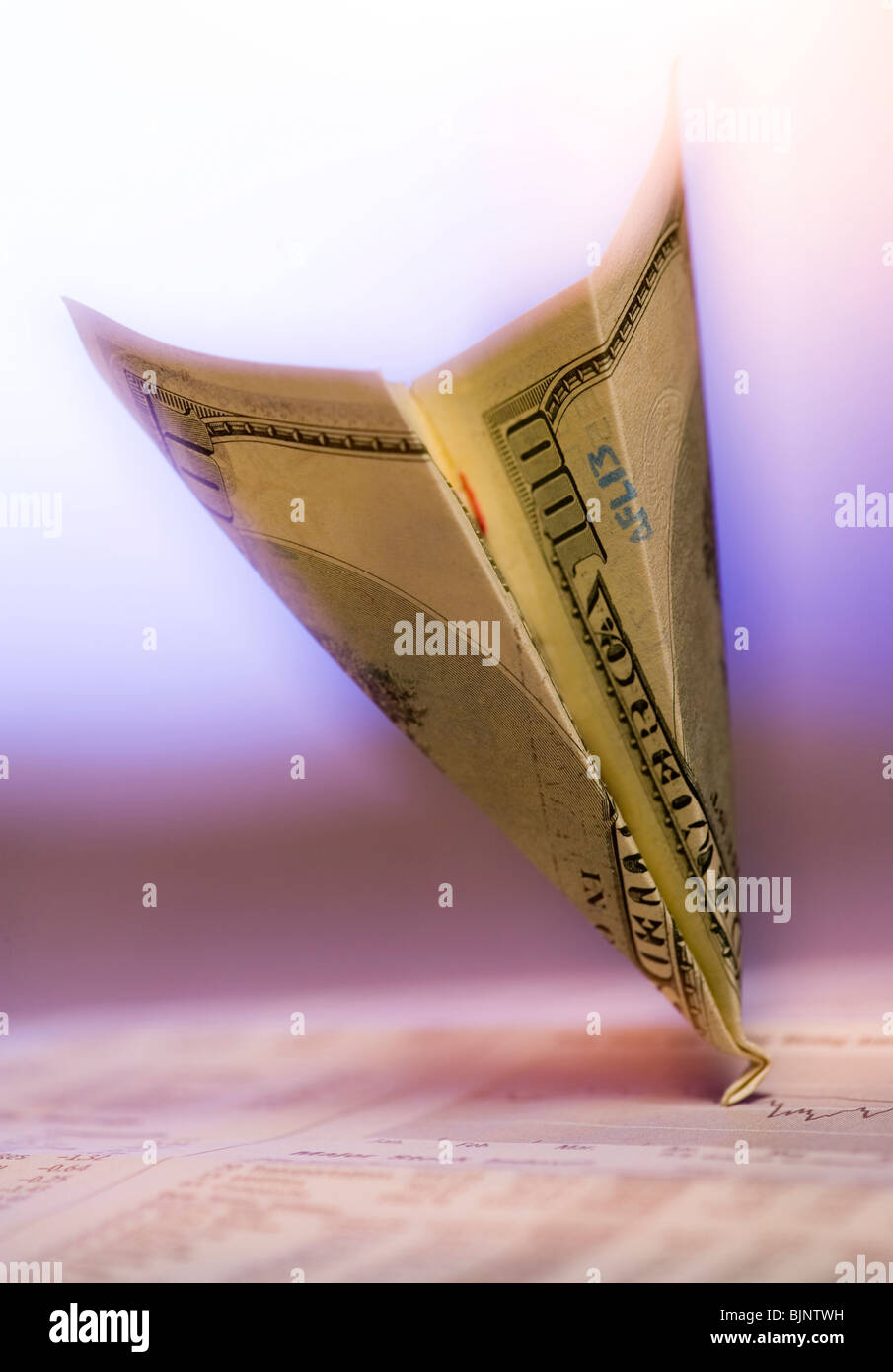 Flying one hundred dollar bills hi-res stock photography and images - Alamy