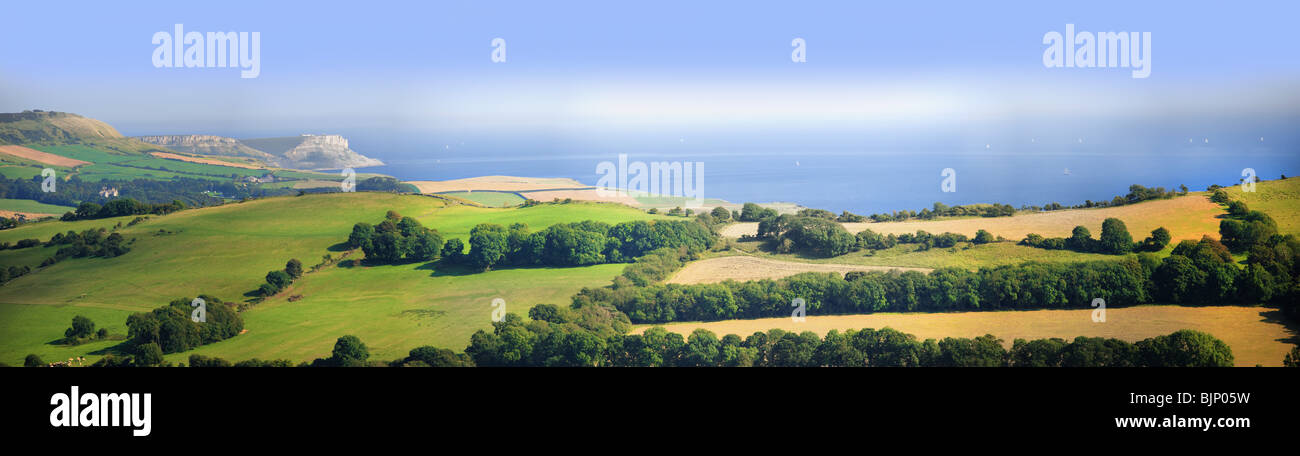 the view over dorset countryside from whiteways hill on army training ...