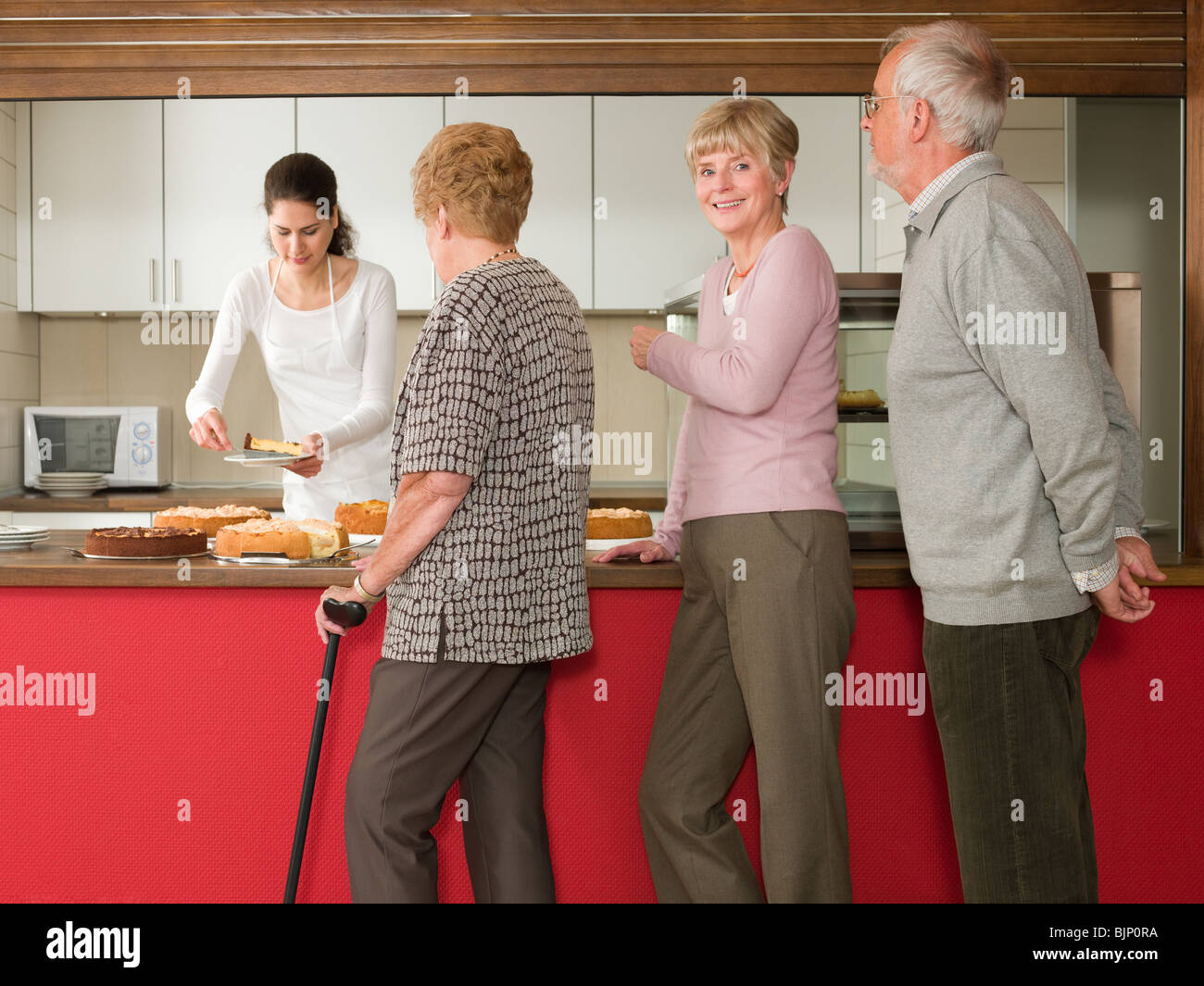 Queue older people hi-res stock photography and images - Alamy