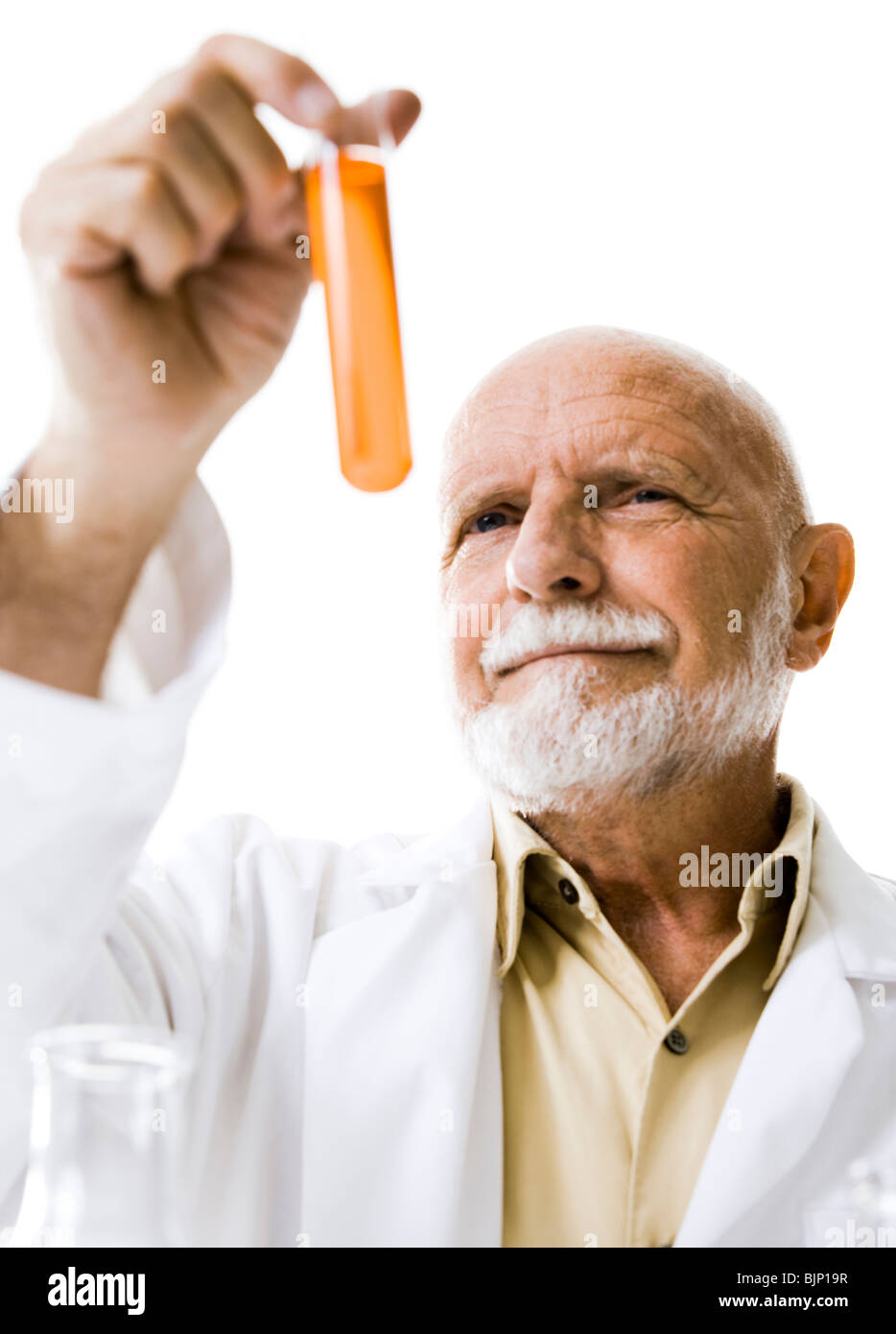 Closeup of scientist with test tube Stock Photo - Alamy