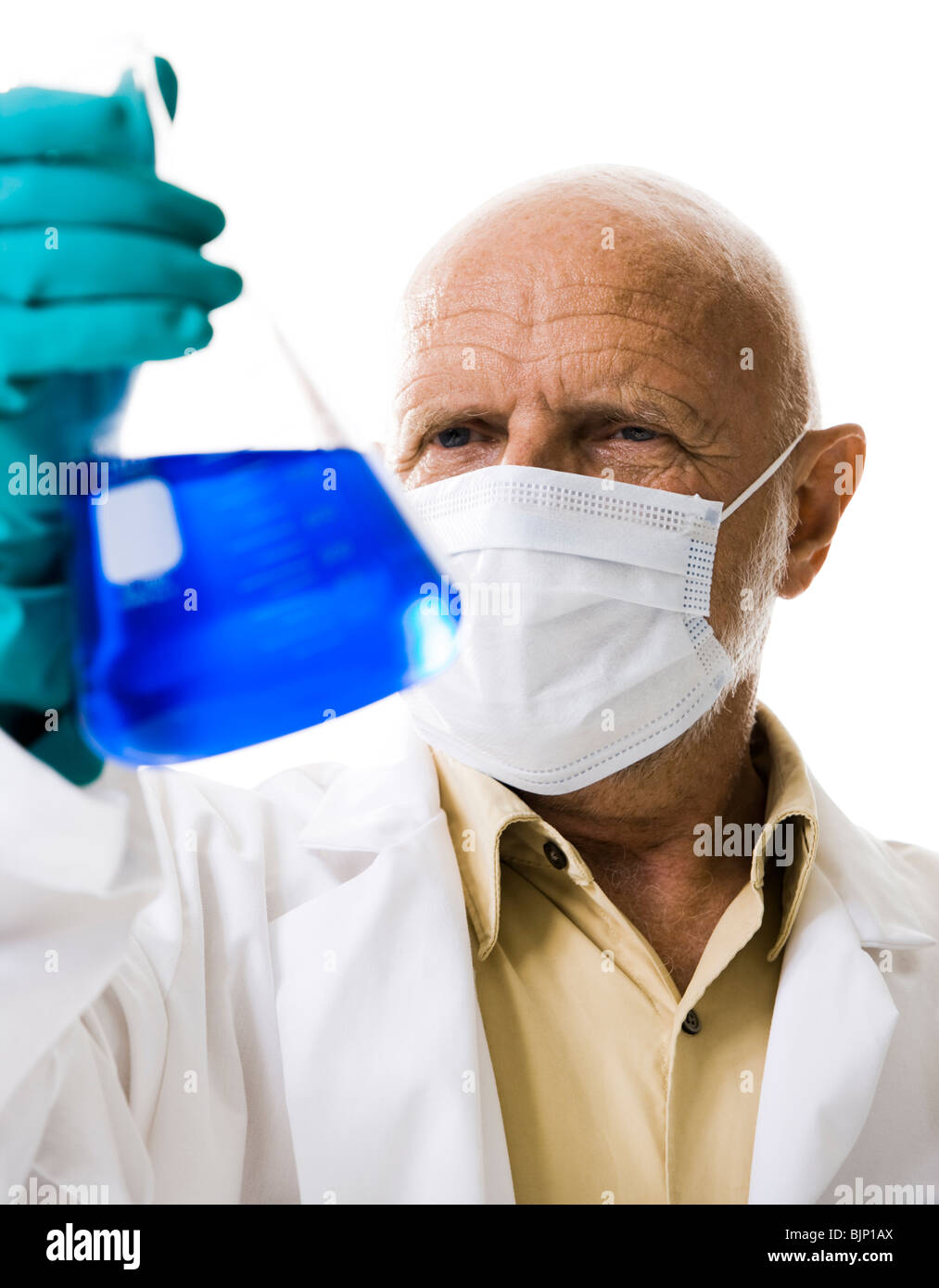 Closeup of scientist with beaker Stock Photo - Alamy