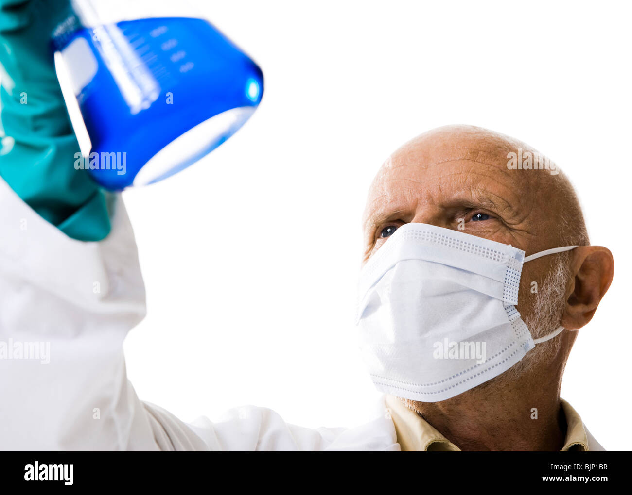Closeup of scientist with beaker Stock Photo - Alamy