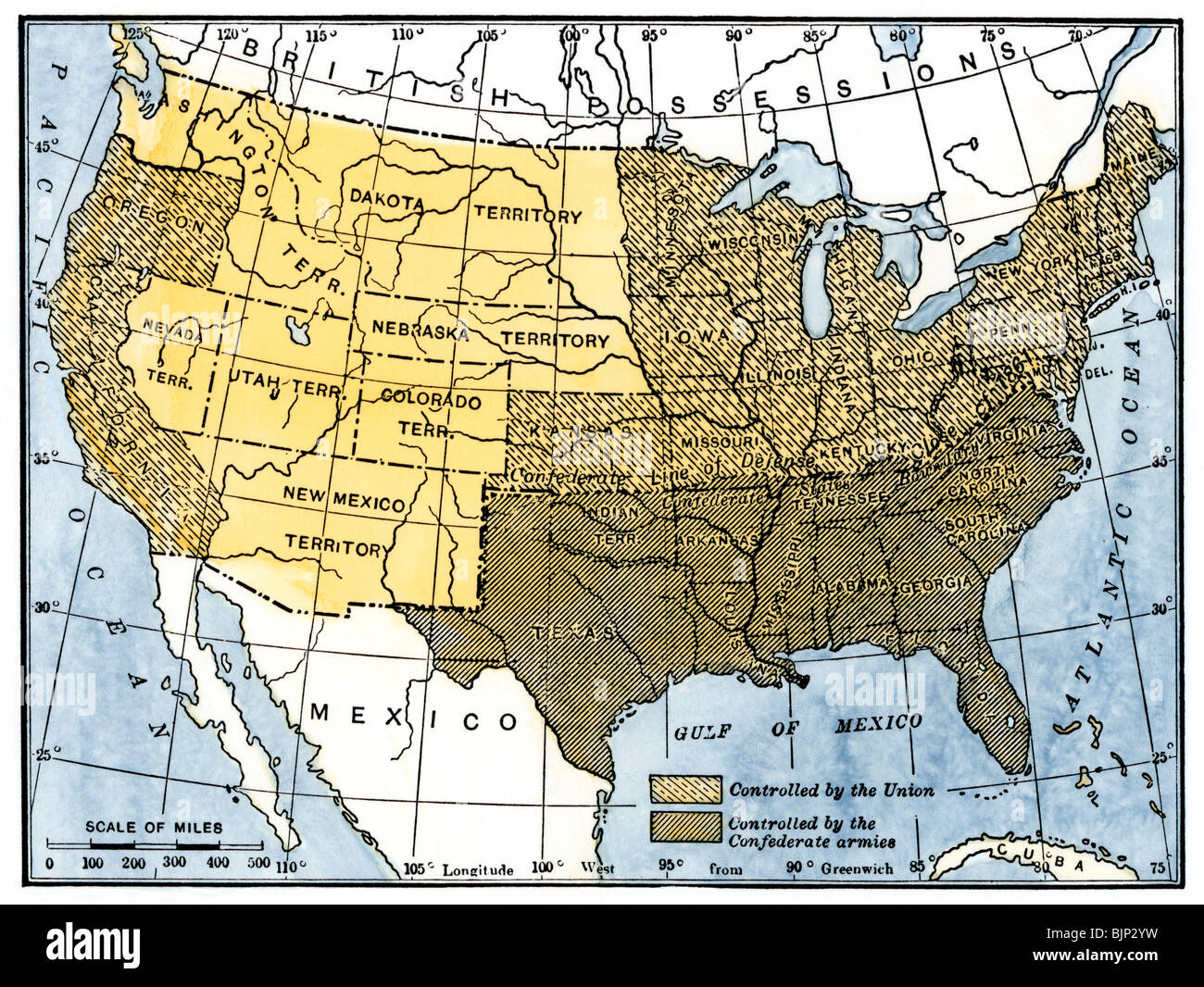 America map 1861 High Resolution Stock Photography and Images - Alamy