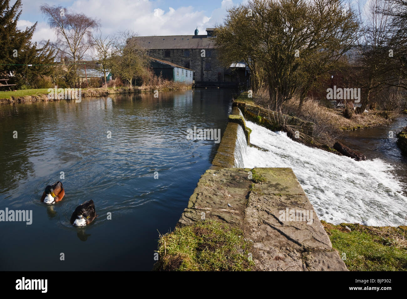 Caudwell's Mill, a 19th century flour mill on the River Wye at Rowsley ...
