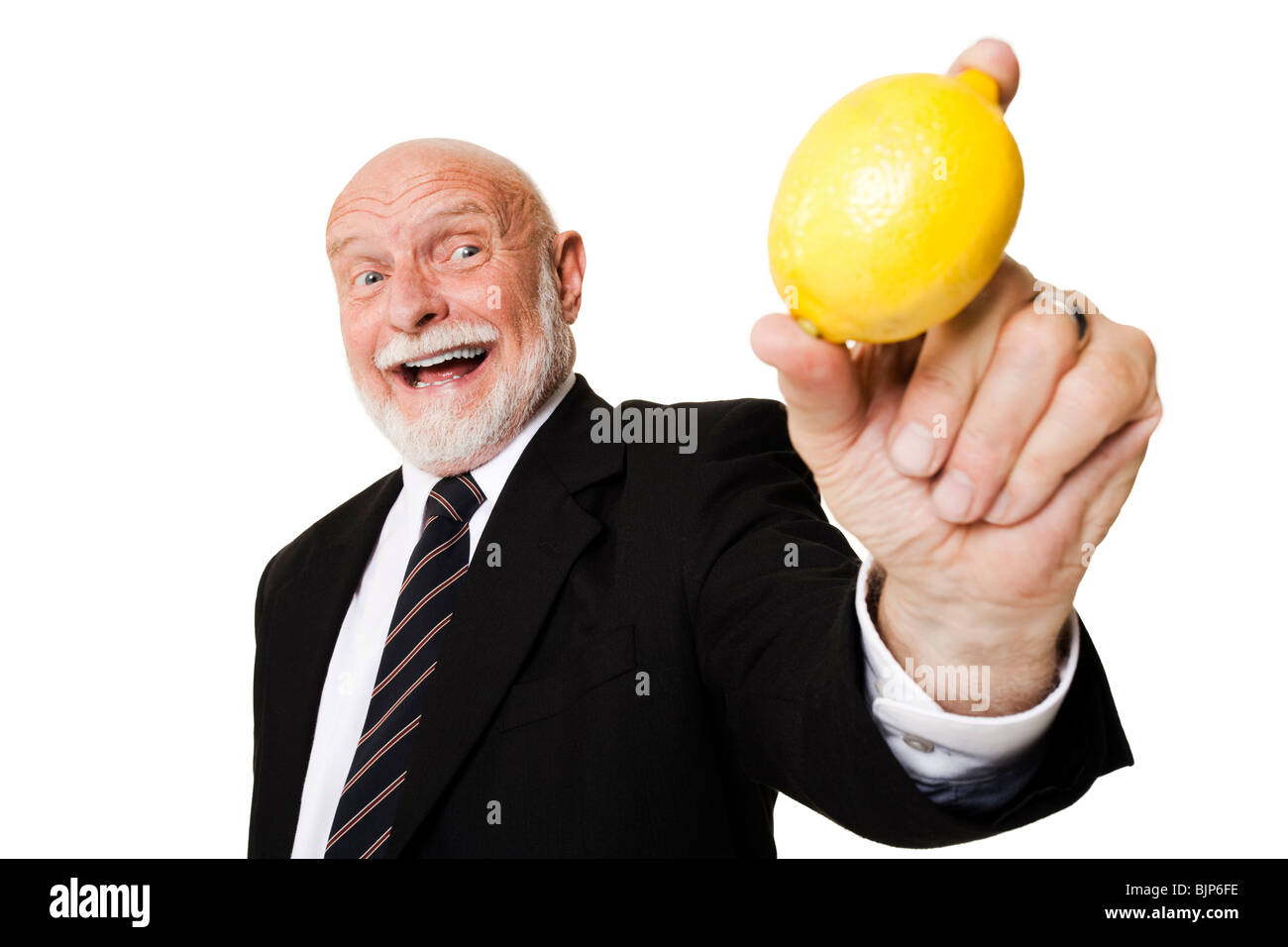 Business man holding lemon Stock Photo - Alamy