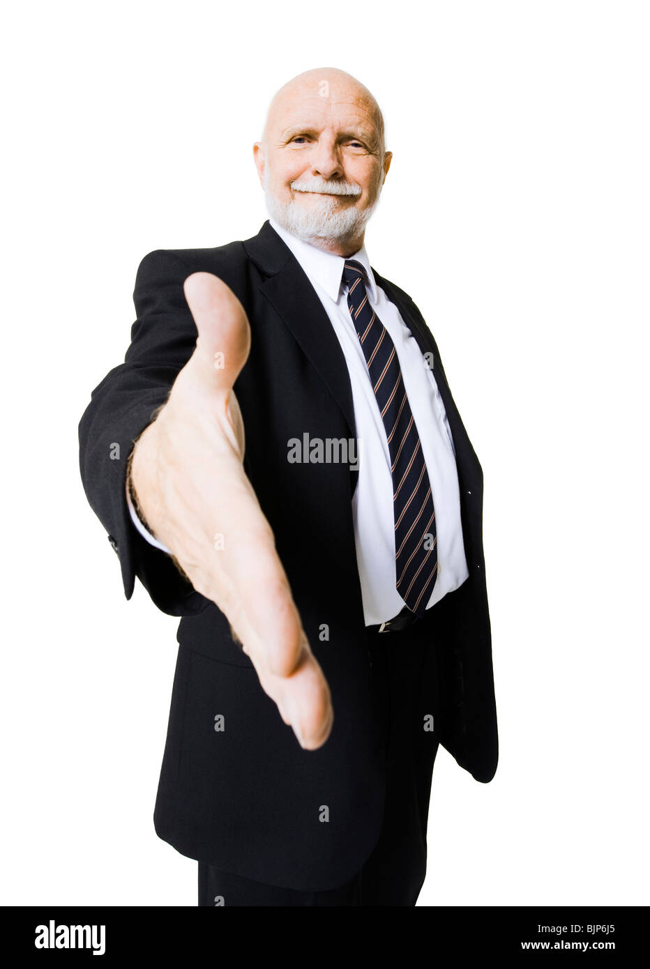 Portrait of businessman with outstretched hand Stock Photo - Alamy